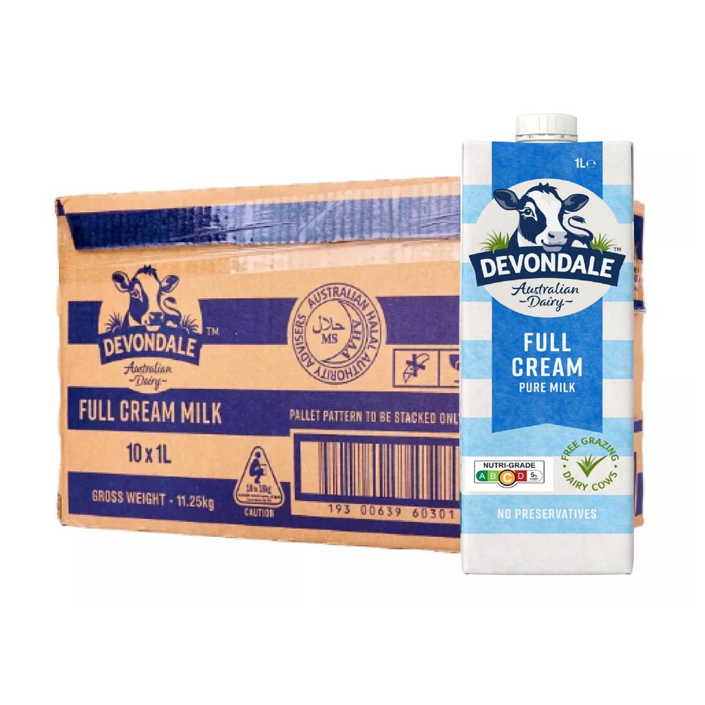 Devondale UHT Full Cream Milk 10x1L - Case | Shopee Singapore