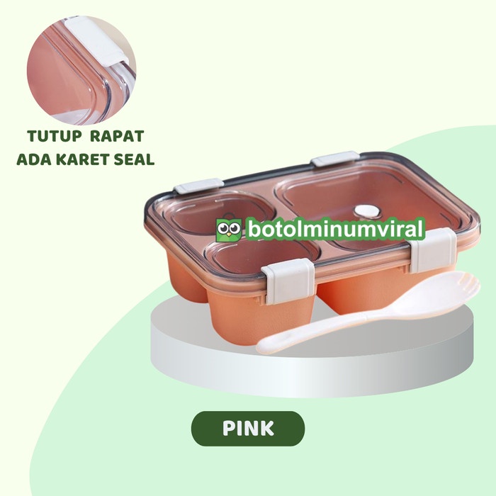Lunch box Anti-Spill lunch box 350ml Microwave Safe - Pink Y1Y2 Latest ...
