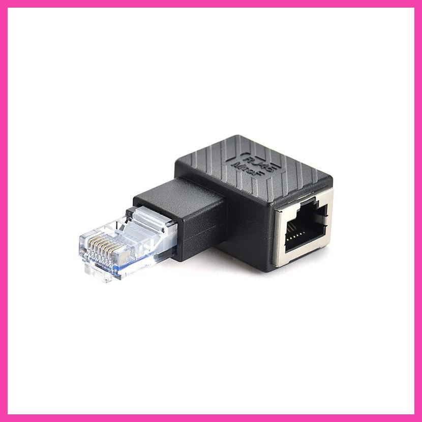 Male to Female Adapter 90 Degree Angled Adaptor Ethernet Extension RJ45 ...