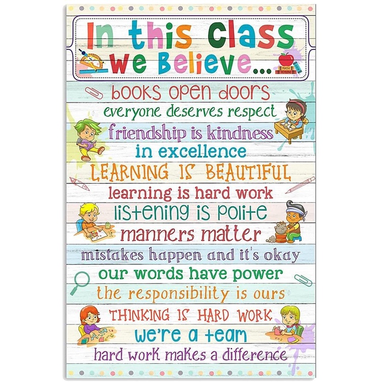 In This Classroom We Believe Books Open Doors Poster Classroom Poster ...