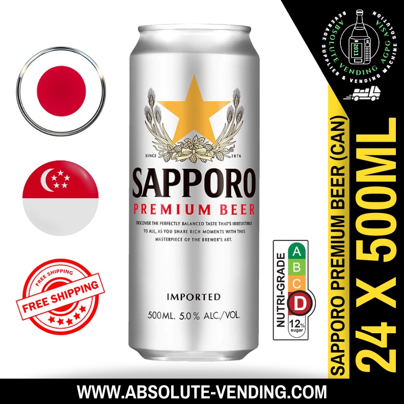 SAPPORO Premium Japanese Beer 500ML X 24 (CAN) | Shopee Singapore