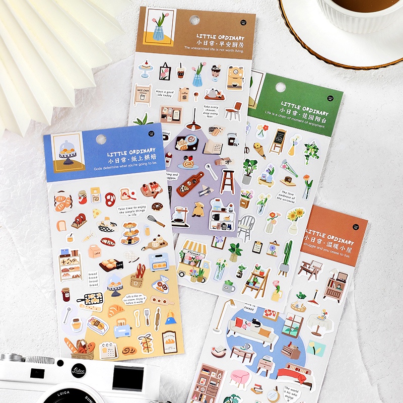 ENWEI 1 Sheet [Good Daily Series] Vintage Journal Stickers Washi Paper ...