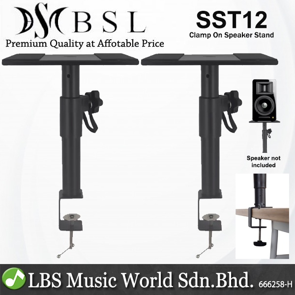 BSL SST12 Studio Monitor Desktop Speaker Stand Desktop with Clamp On Up ...