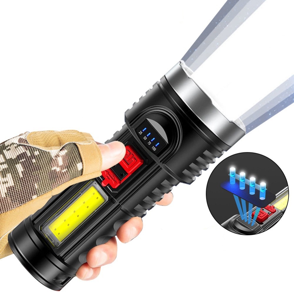 Tactical Flashlight 100000LM LED Super Bright Torch USB Rechargeable ...