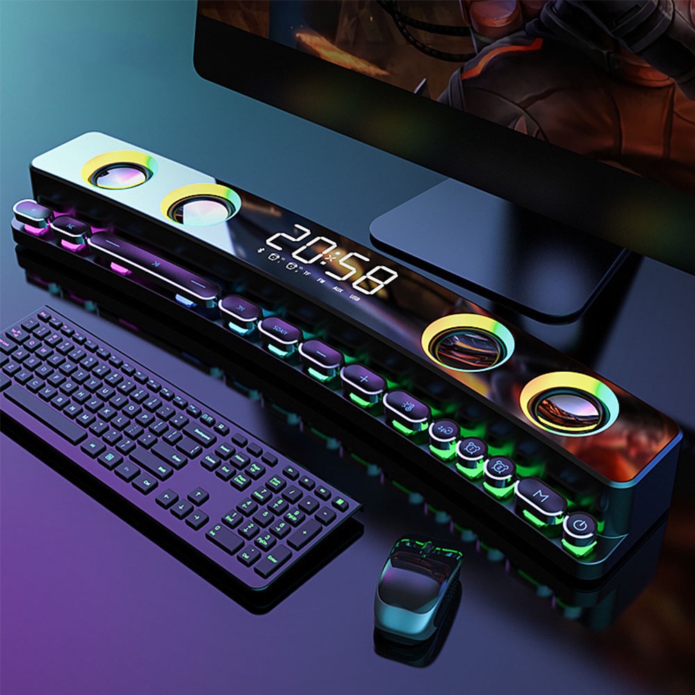 【SG】Gaming RGB Bluetooth Speaker Wireless High Bass Loud Soundbar for ...