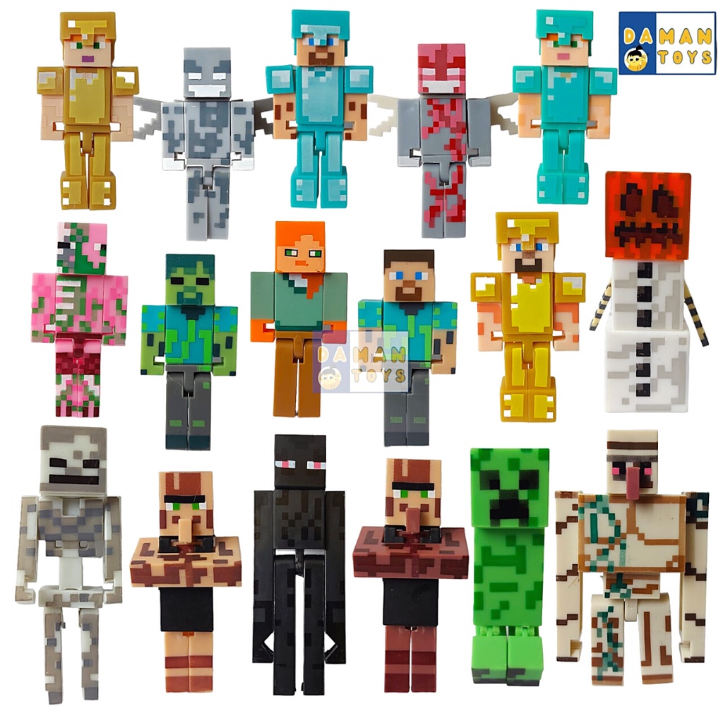 Minecraft.Enderman Zombie Alex Steve Figure Display Miniature Mine ...