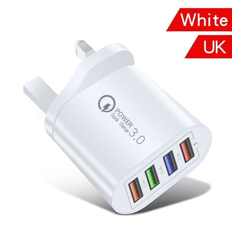 【4 Ports】Quick Charge 3.0 USB Charger 4 Port Fast Charging For Mobile ...