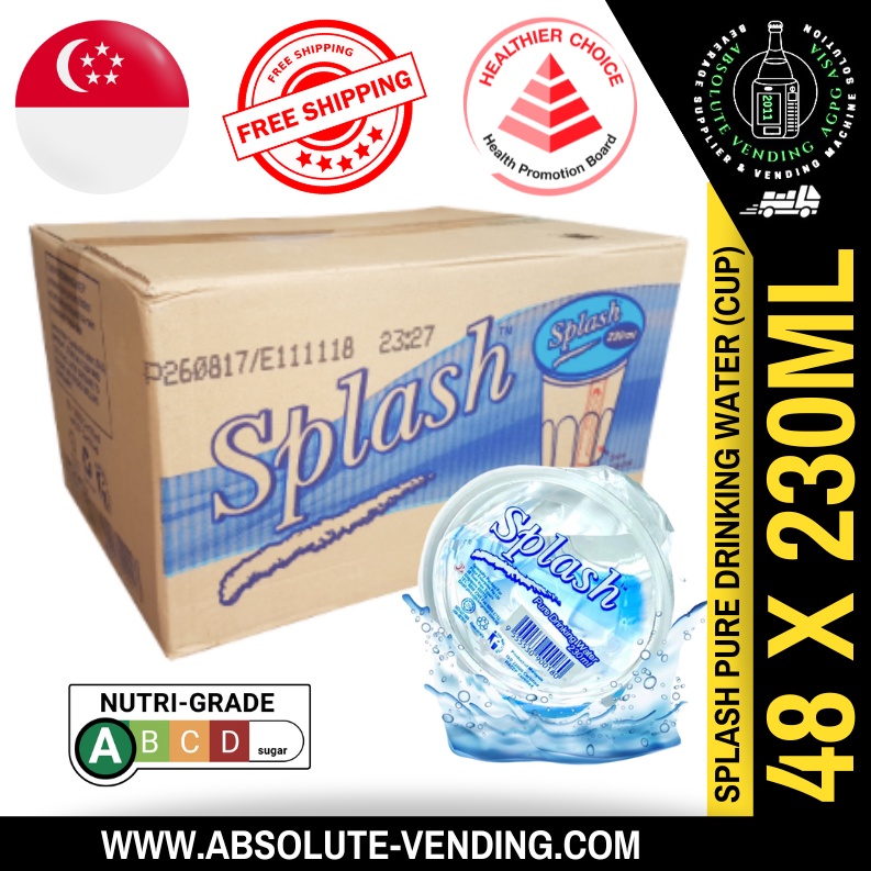 SPLASH Pure Drinking Water 230ML X 48 (CUP with STRAW) | Shopee Singapore