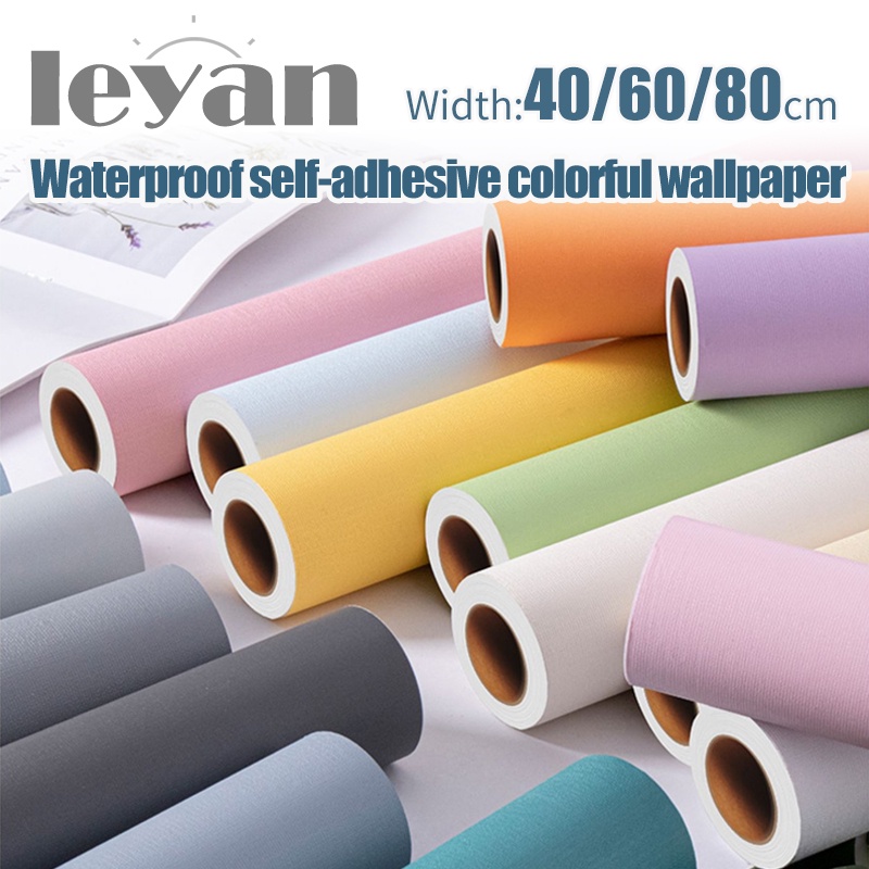 Solid Color Textured Wallpaper, Waterproof Self-Adhesive for Bedroom ...