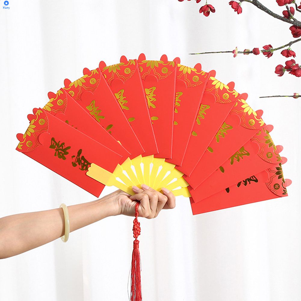 Cny New Year Fan Red Envelope Creative National Tide Rabbit Year Spring ...