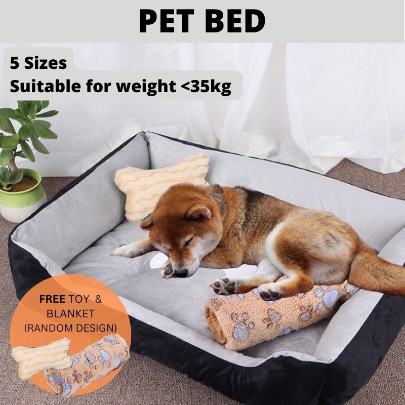 Rectangle Pet Bed Up to 35kg Dog Cat Rabbit Washable Comfortable Mat ...