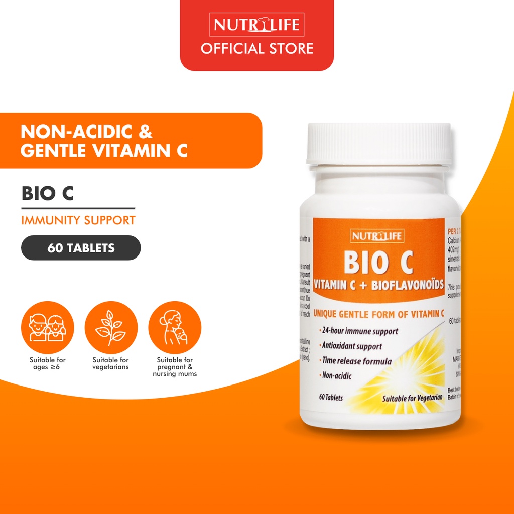 NutriLife Bio C 60 tablets (Vitamin C + Bioflavonoids) | Shopee Singapore