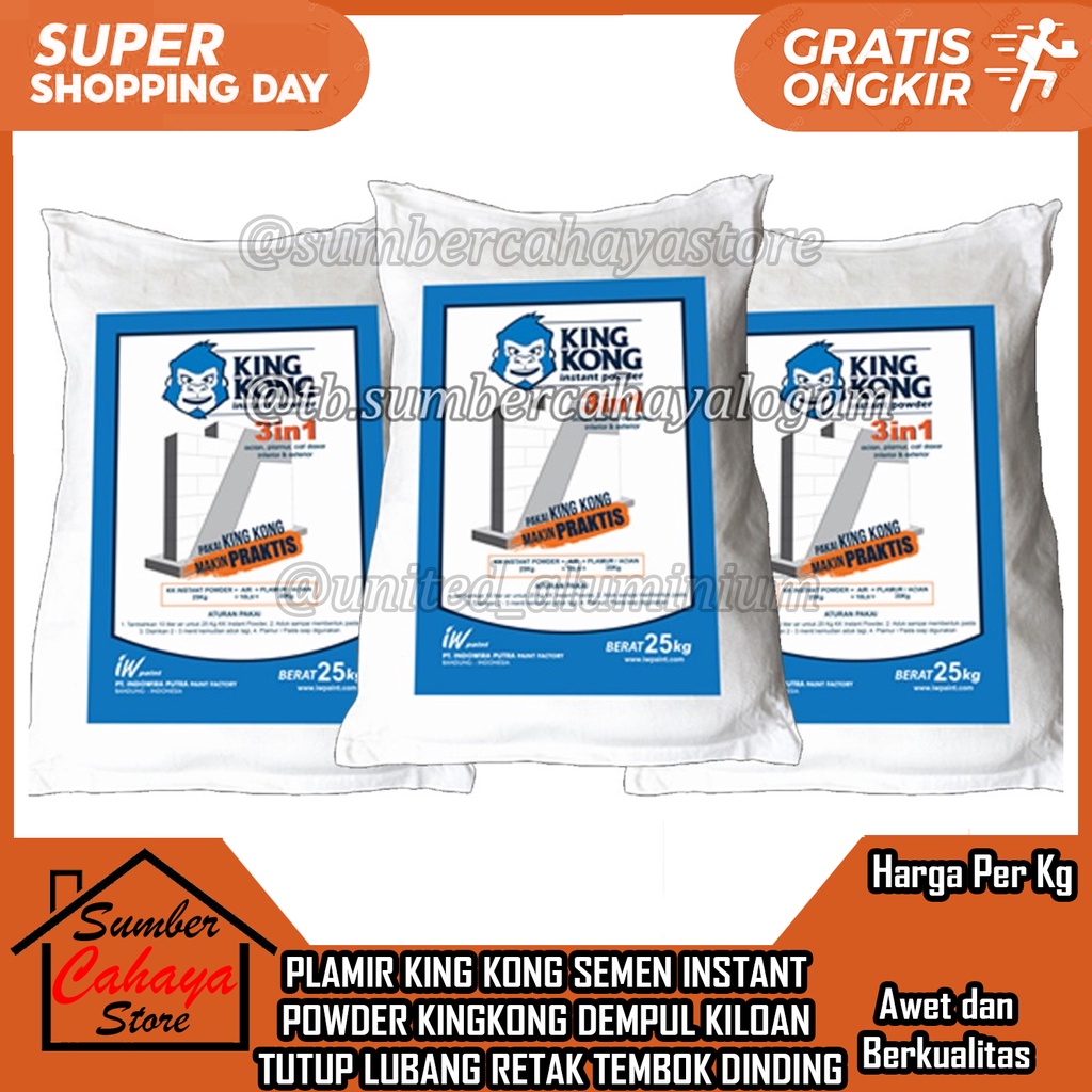 Kingkong Plamir Kiloan Instant Powder Pelimir King Kong Cement Pelamur ...