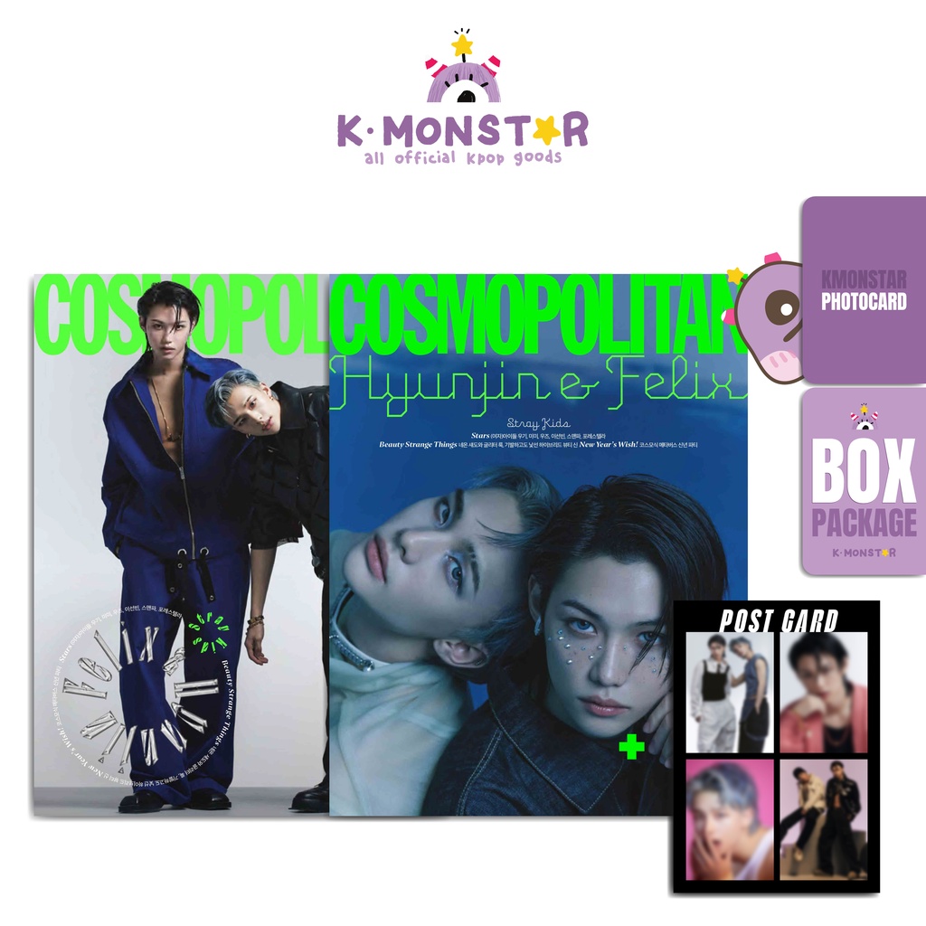 2023.1 COSMOPOLITAN KOREA STRAY KIDS FELIX HYUNJIN COVER | Shopee Singapore