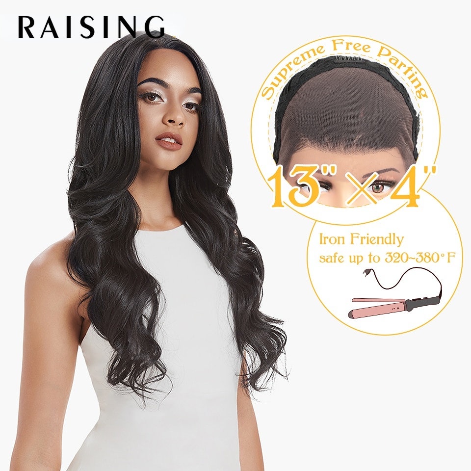 Raising Body Wave Free Parting Synthetic Lace Front Wigs Blond For ...