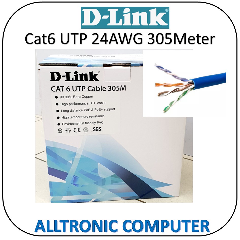 D-Link Cat6 UTP Cable 305Meter NCB-C6ULR-305-24 / DLINK Ethernet Cable | Shopee Singapore