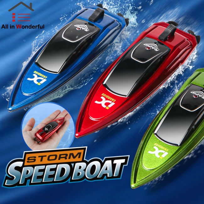 WS Mini Rc Boat 5km/h Radio Remote Controlled High Speed Ship With Led ...