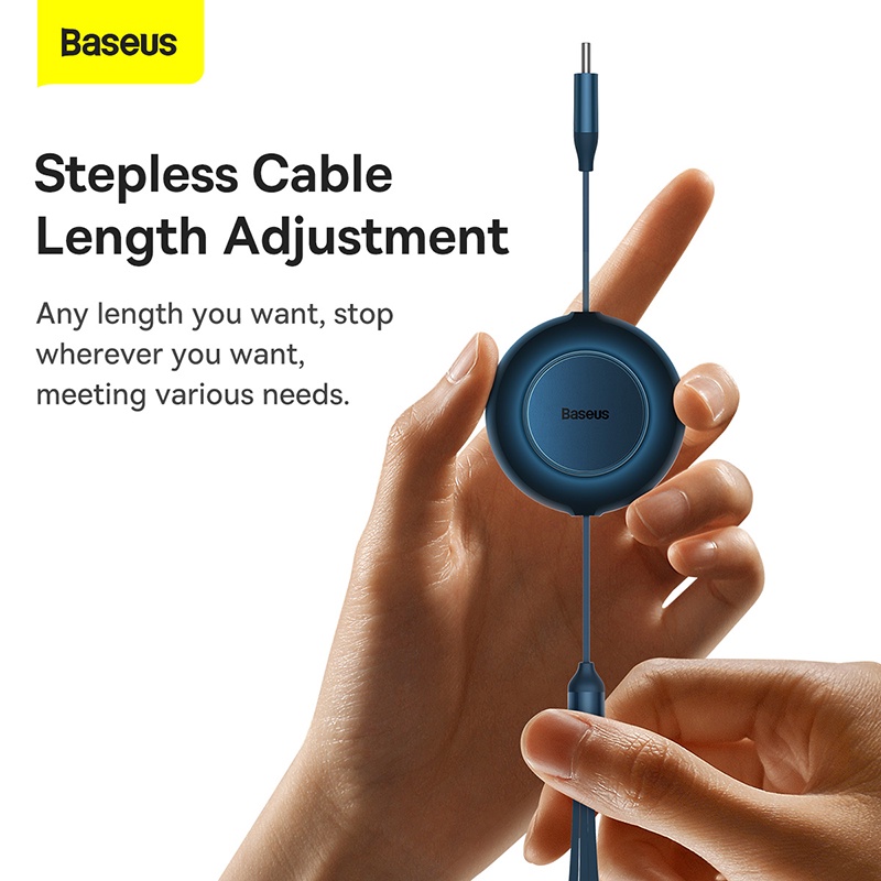 Baseus 3 in 1 USB C Cable Retractable Fast Charger Cable 100W USB Type ...