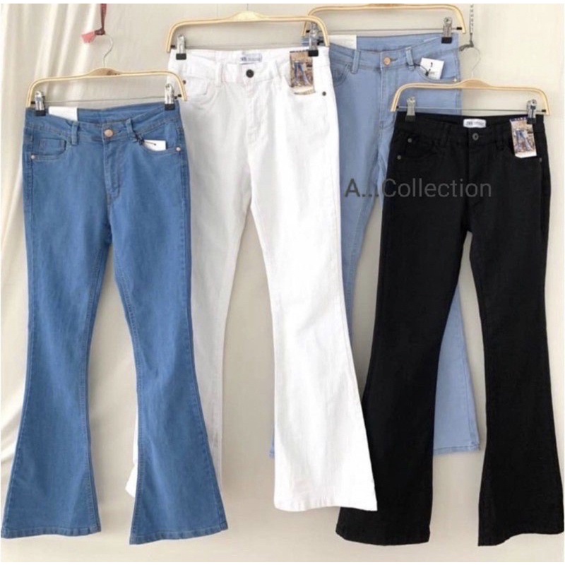 ️ Mid rise bootcut jeans danim strechable super colour . | Shopee Singapore