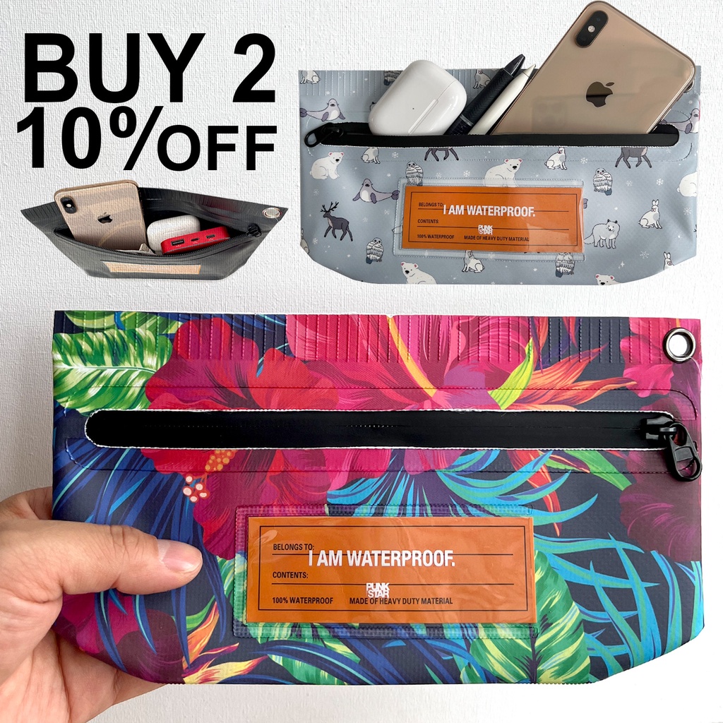 PUNKSTAR Waterproof Pouch Purse with Zipper for Beach Swimming Kayaking ...