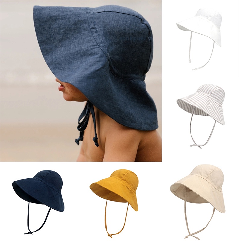 Baby SunHat Summer Boys Girls Bucket Hat Kids Cotton UV Travel Hats ...