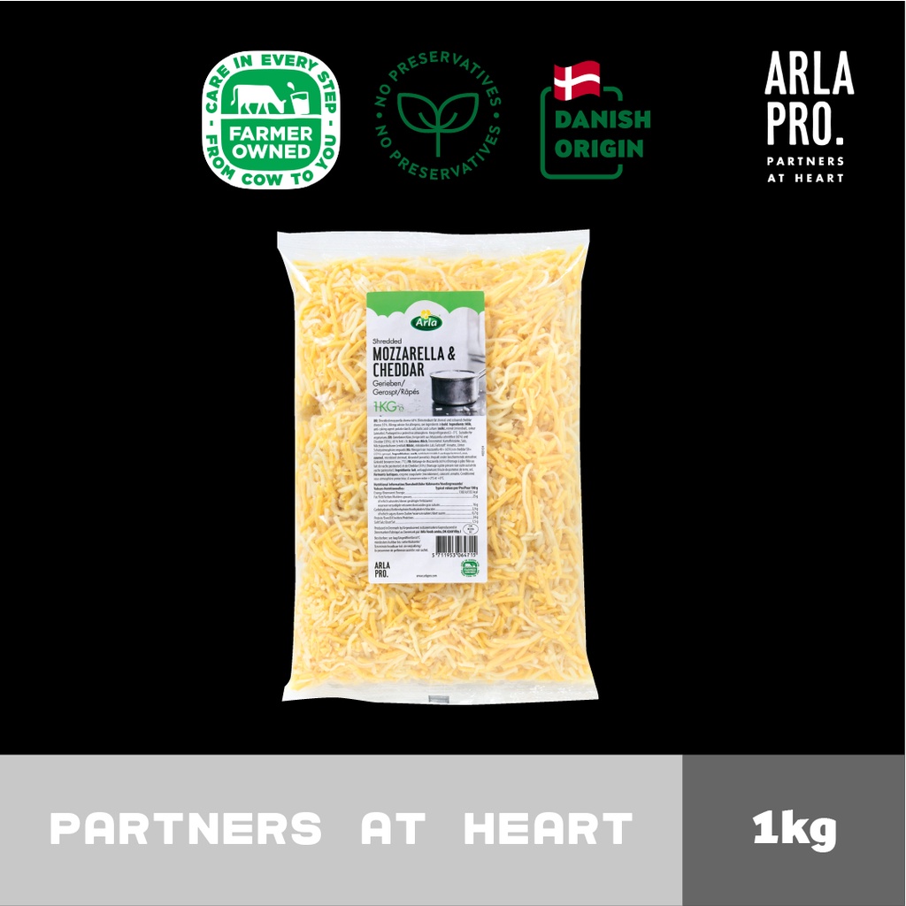 (Carton Deal) - Arla Pro Mozz & Red Cheddar Shredded 4x1 kg | Shopee ...