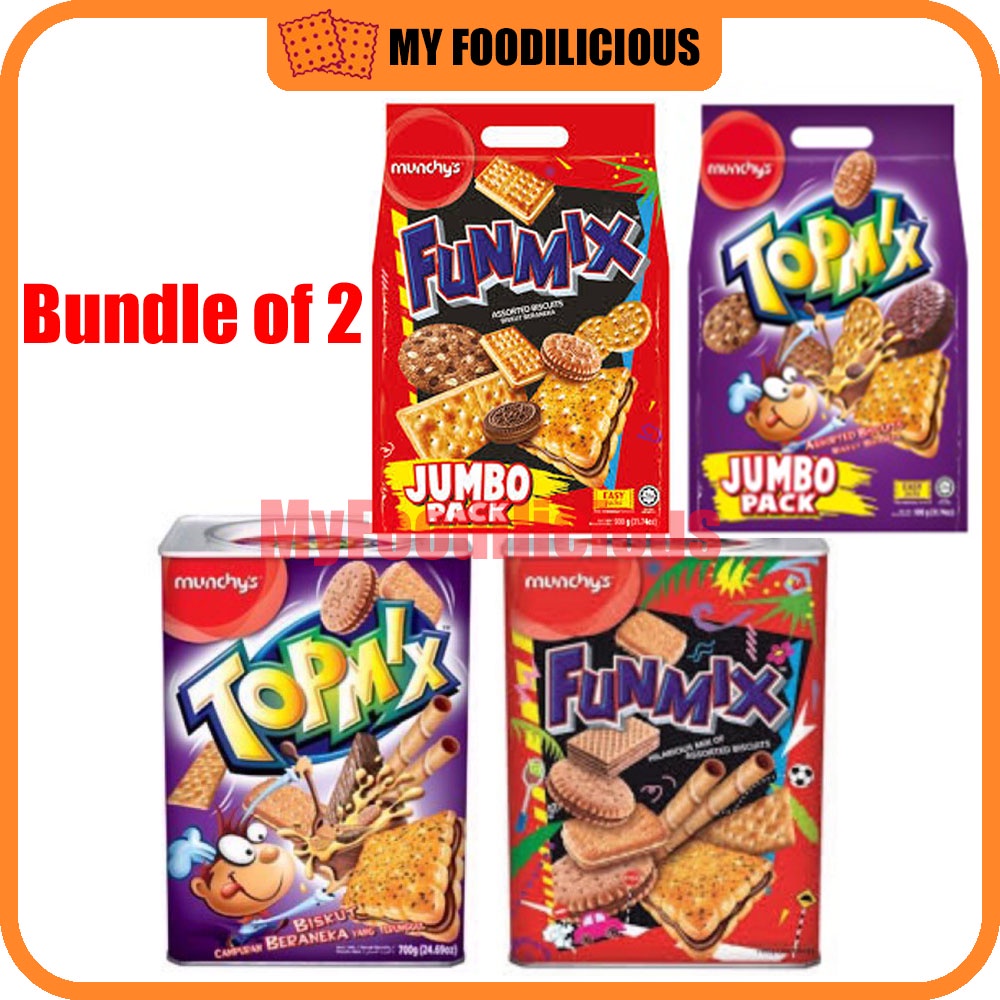 Munchy's Topmix/ Funmix Assorted Biscuits Tin/ Jumbo Pack 700g/900g | Shopee Singapore
