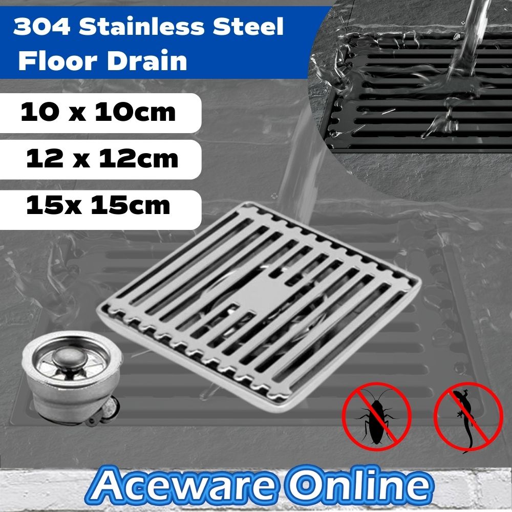 304 Stainless Steel Black Floor Drain Floor Trap Floor Grating With Filter Strainer Anti ...