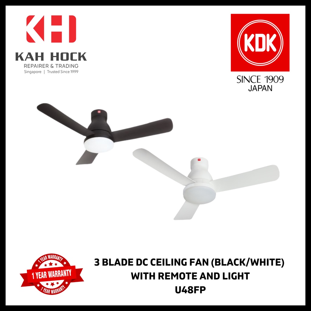KDK U48FP DC MOTOR CEILING FAN WITH LED & REMOTE - 1 YEAR MANUFACTURER ...