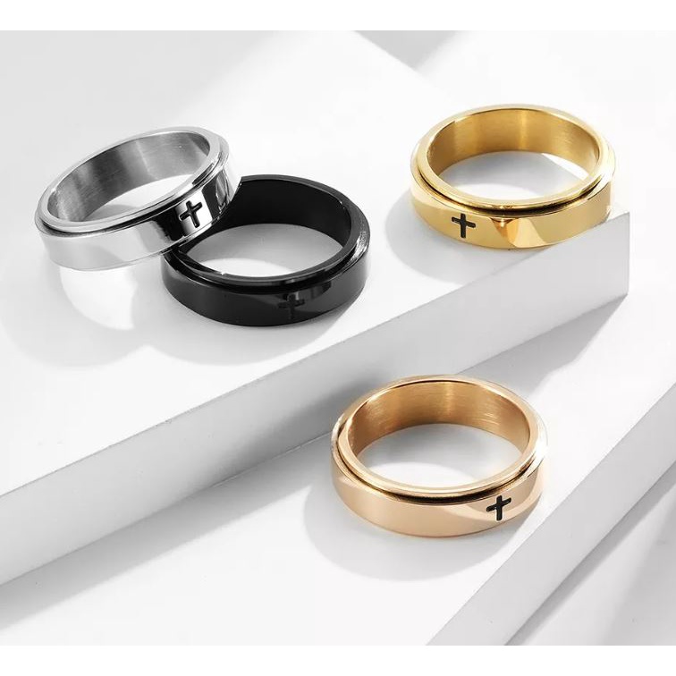 Jens Jewellery Anxiety Relief Rotatable Cross Ring | Shopee Singapore