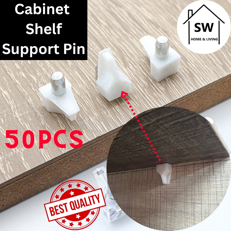 SW 50biji Cabinet Shelf Support Pin PVC Plastic Kitchen Almari shelves ...