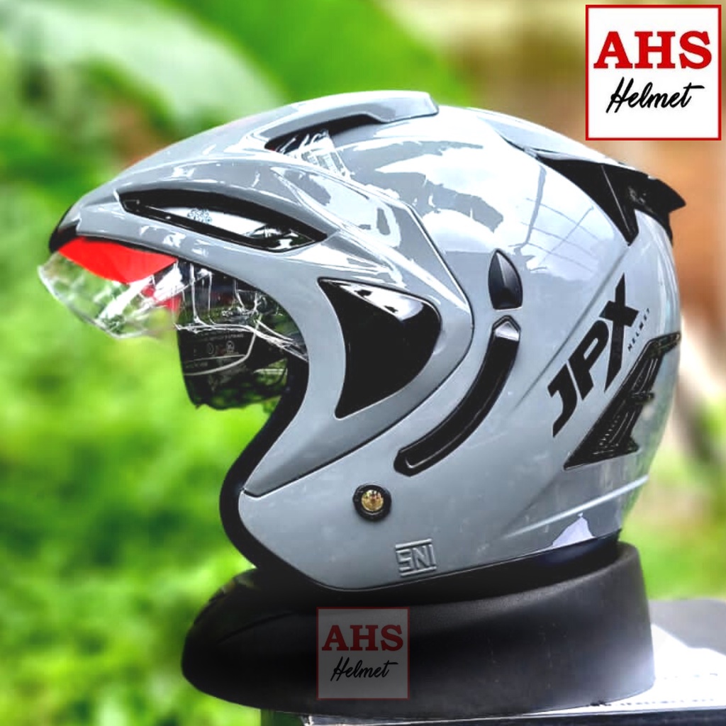 Jpx SUPREME HALFACE Helmet Double VISOR SOLID ORIGINAL STANDARD SNI ...