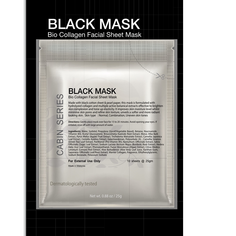 Bio Collagen Black Mask| Clarifying Mask|Hydrating|Skin Balancing Mask ...
