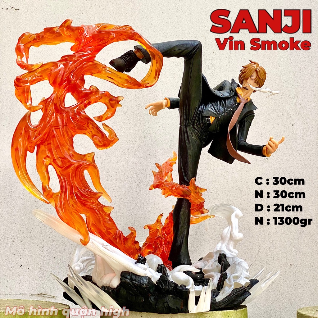 Vin Smoke Sanji model 30cm tall - Extremely beautiful fire leg Sanji ...
