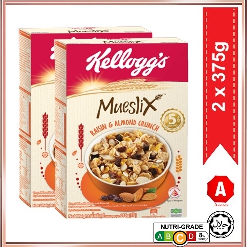 KELLOGG'S MUESLIX RAISIN & ALMOND CRUNCH 375G X 2 PACKS EXPIRY DATE : JUNE 2025 & ABOVE | Shopee ...