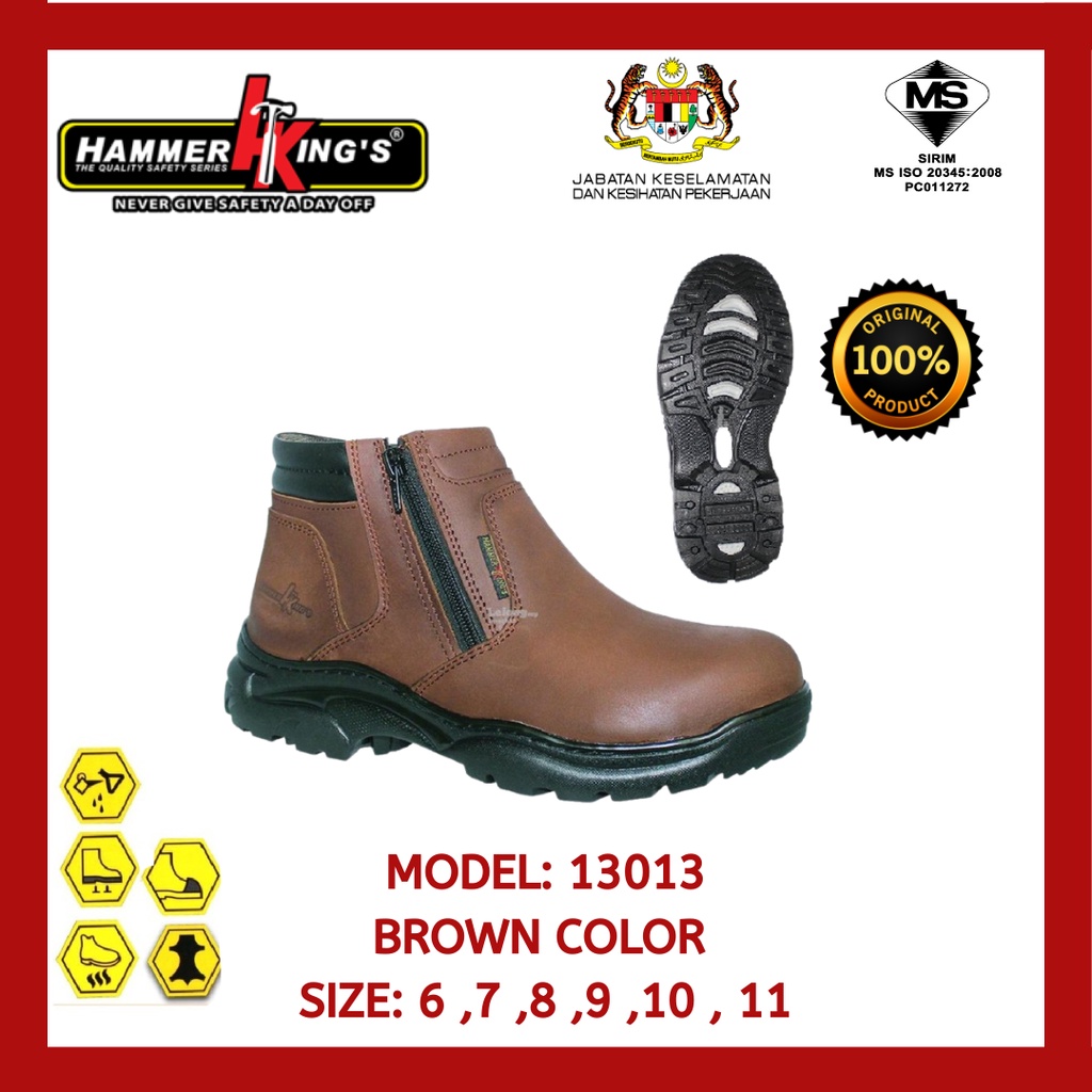 HAMMER KING'S HK-13013 Safety Shoes Medium Cut Outdoor Safety Boots ...