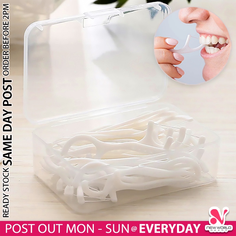 50PCS 》Dental Floss Picks L Shape Teeth Whitening Elasticity ...