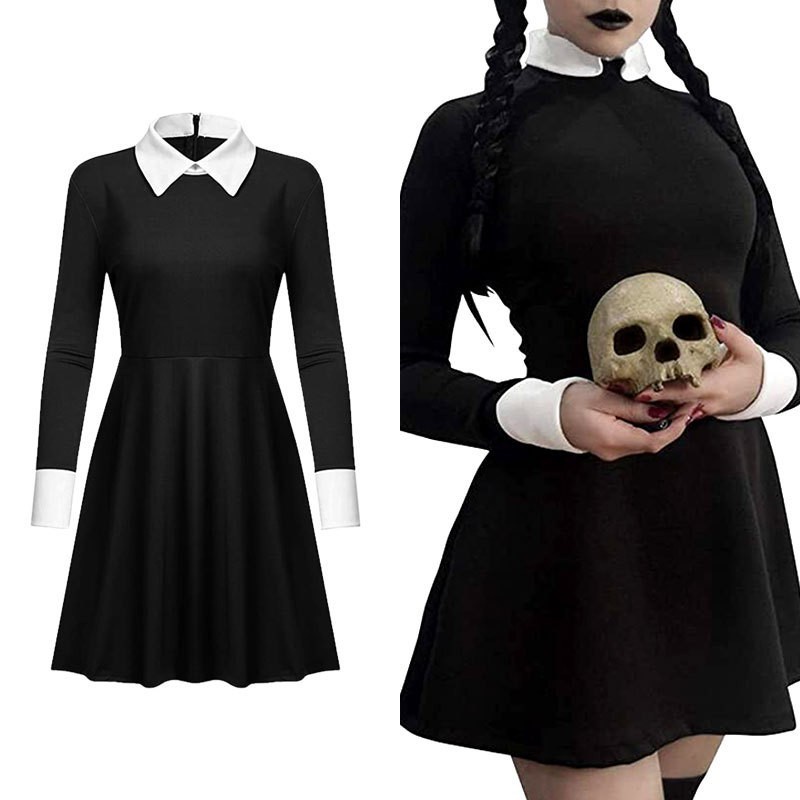 Black Dresses Movie Wednesday Addams Family Cosplay Dress Costume ...