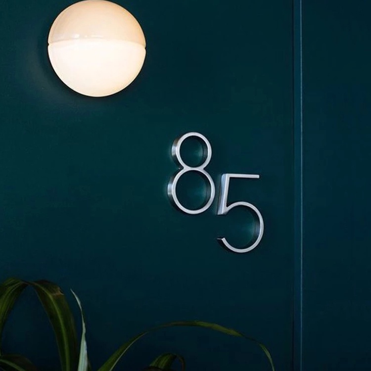 12cm silver floating house number sign #0-9 Alphabet letters, dash ...
