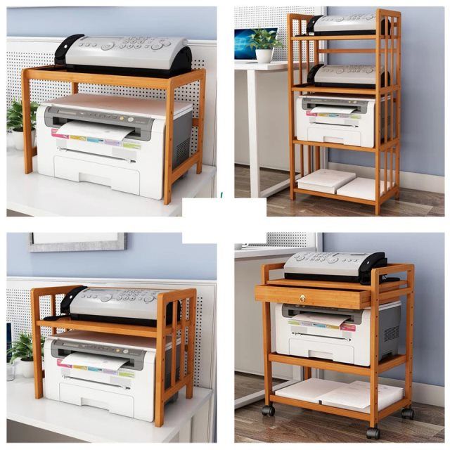 bamboo Simple printer shelf, office desktop, multi-layer file storage ...