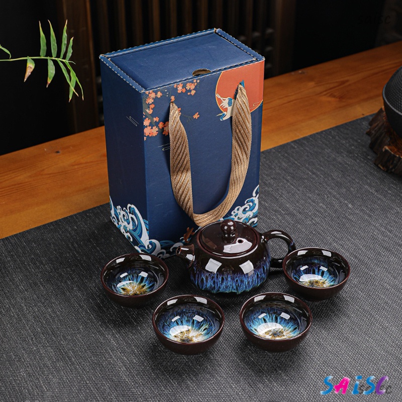 Porcelain Teapot Set Chinese Kung Fu Teapot Set Portable TeaSet Ceramic ...