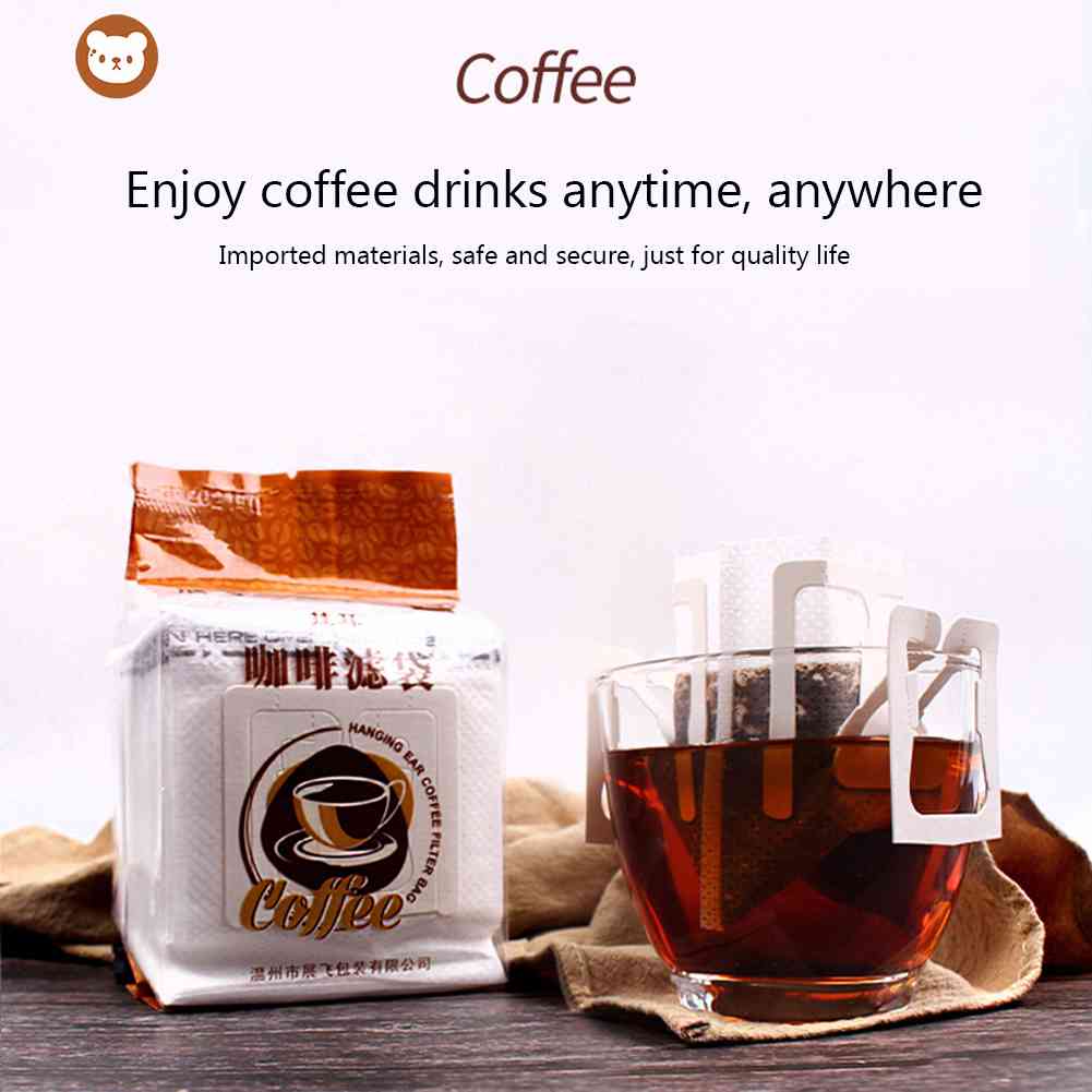 50pcs Coffee Filter Paper Bags Hanging Ear Disposable Tea Coffee ...