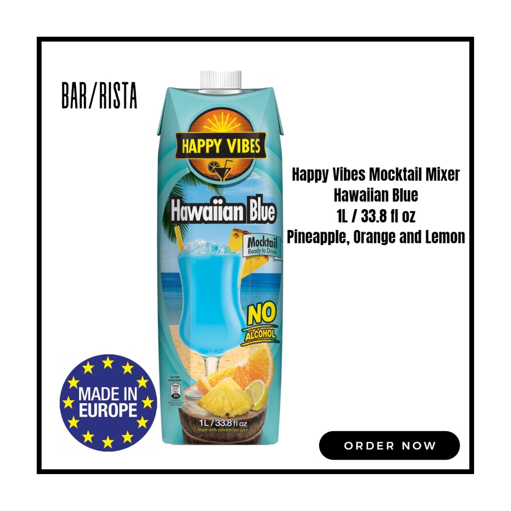 Happy Vibes Pre-Mix Mocktails/Mixers Hawaiian Blue (Made in Europe ...