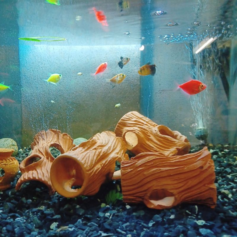 Terracotta For Aquarium Decoration Fish House Shrimp Semicircle Clay ...