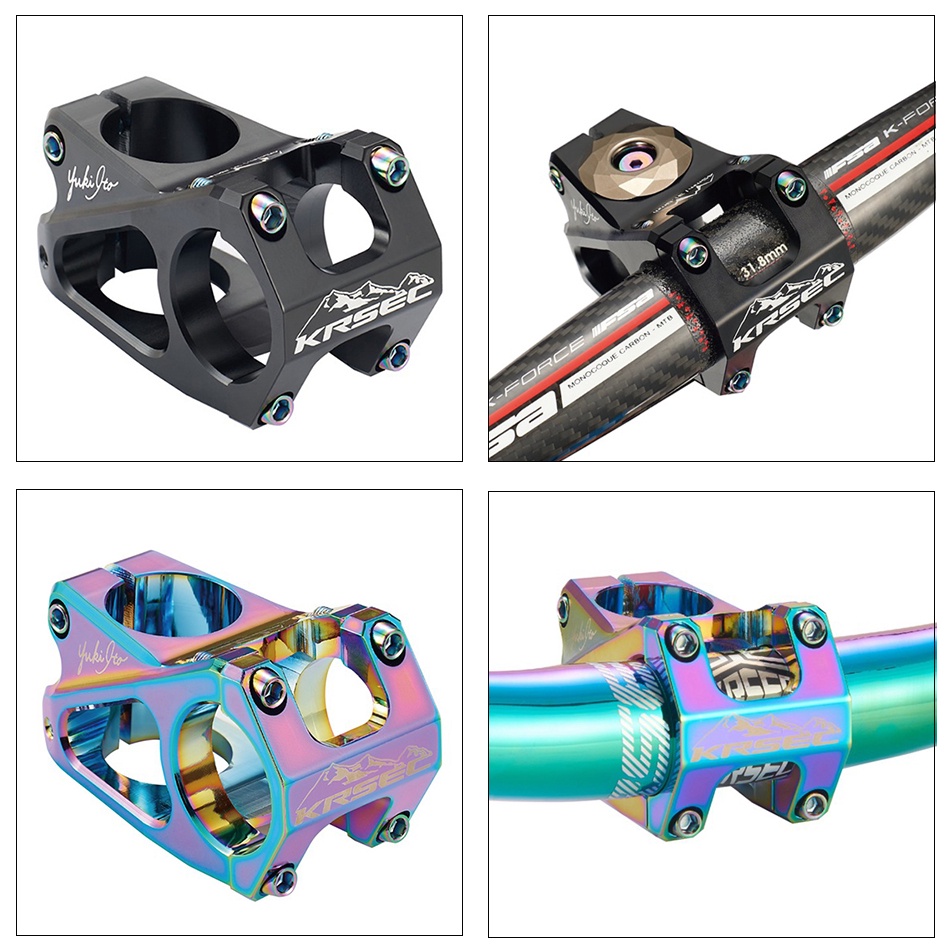 KRSEC Mountain Bike Stem Aluminum Handlebar CNC Strong and Durable MTB ...