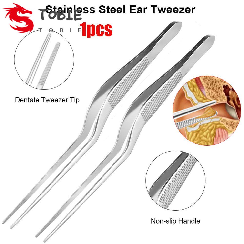 TOBIE Ear Tweezer Silver Professional Ear Wax Removal Stainless Steel ...