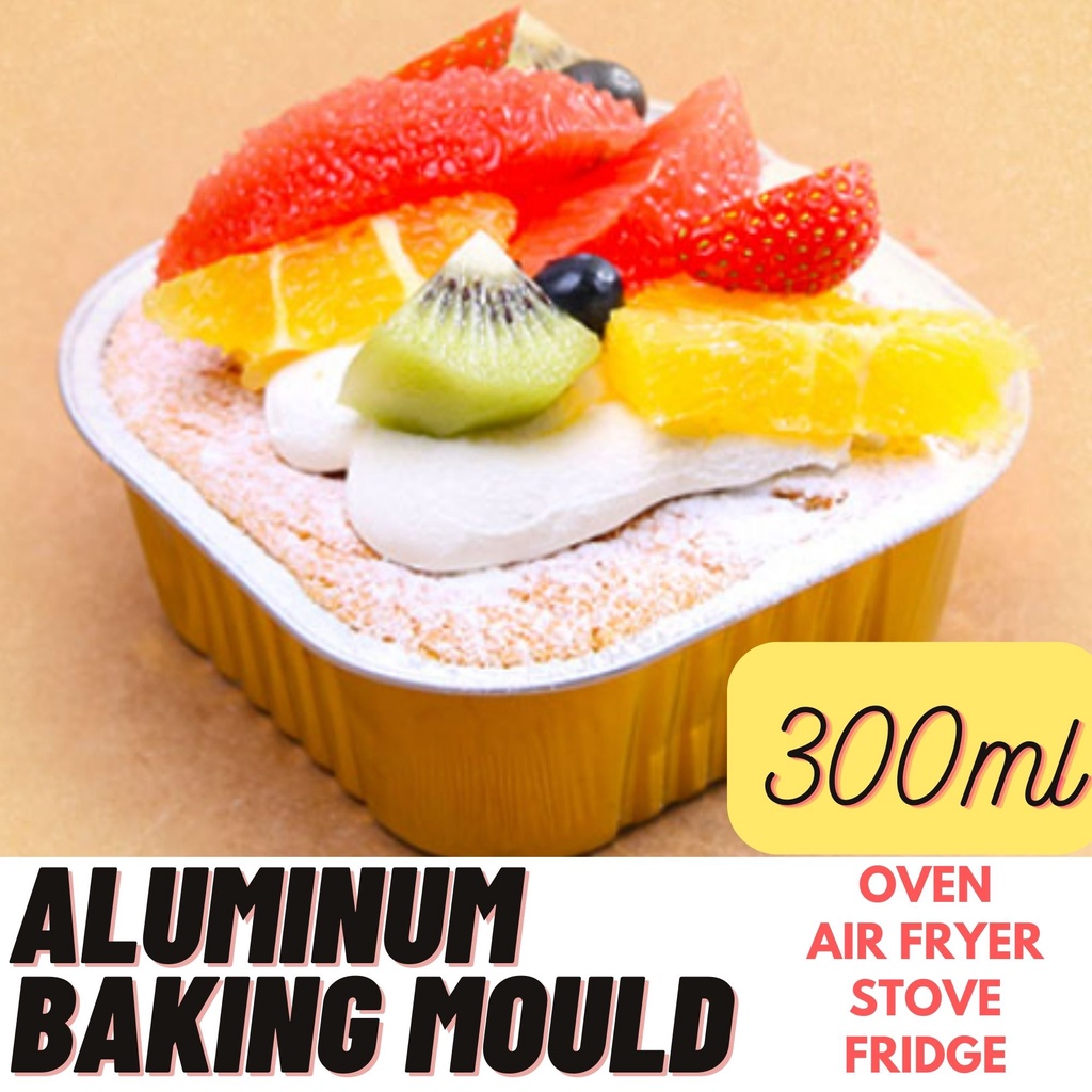 300ml Aluminum Baking Container Packing Box with Lid Mouse Cake Bread ...