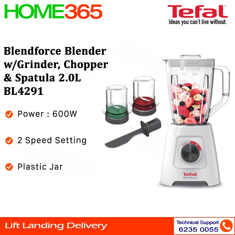 Tefal Blendforce Blender with Grinder , Chopper & Spatula 2.0L BL4291 | Shopee Singapore