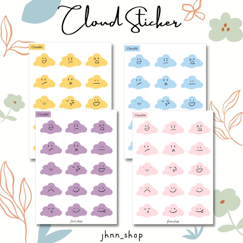 Cloud Sticker/Emoticon/Emoji Sticker/Aesthetic Sticker | Shopee Singapore