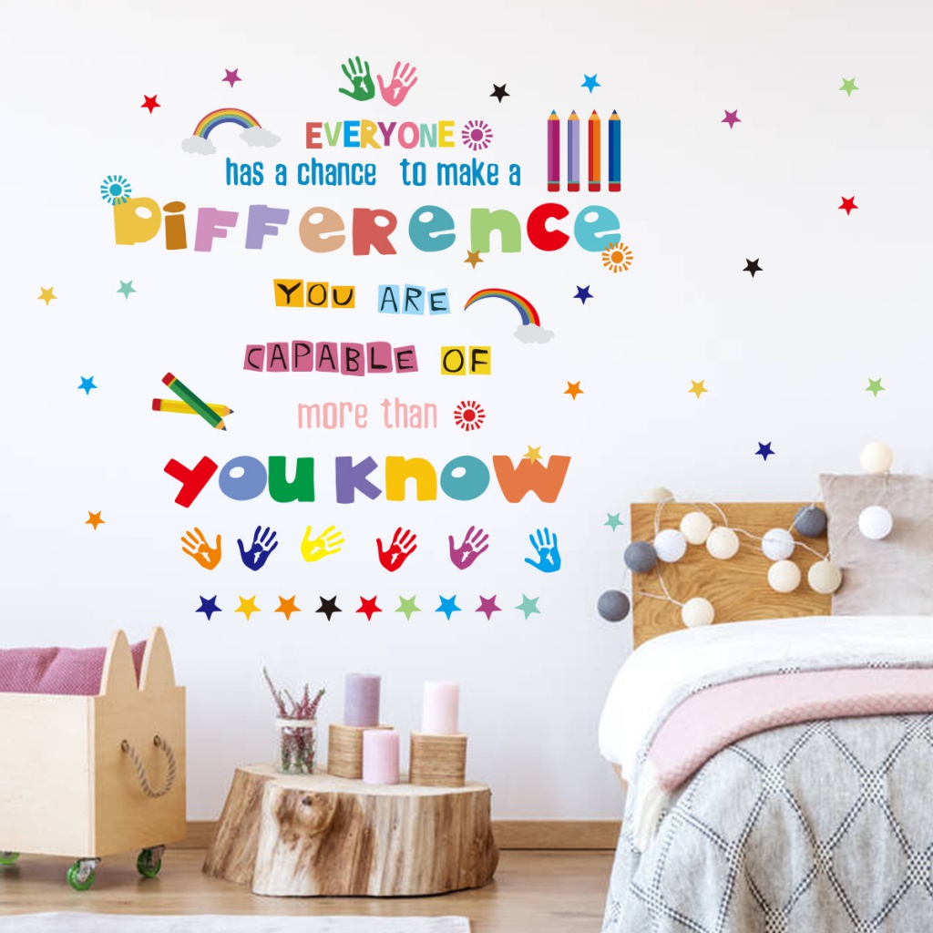 Wall Stickers Colorful Inspirational Quotes Wall Stickers Vinyl Wall ...